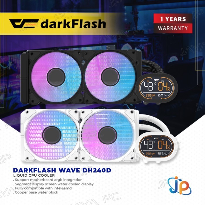Jual darkFlash WAVE DH240D ARGB - Liquid CPU Cooler Fan 240mm LCD ...