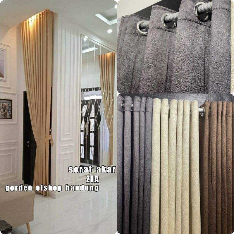 Jual NUE63 GORDEN BLACKOUT IMPORT TEBAL ZIA SERAT AKAR VARIAN WARNA ABU ...