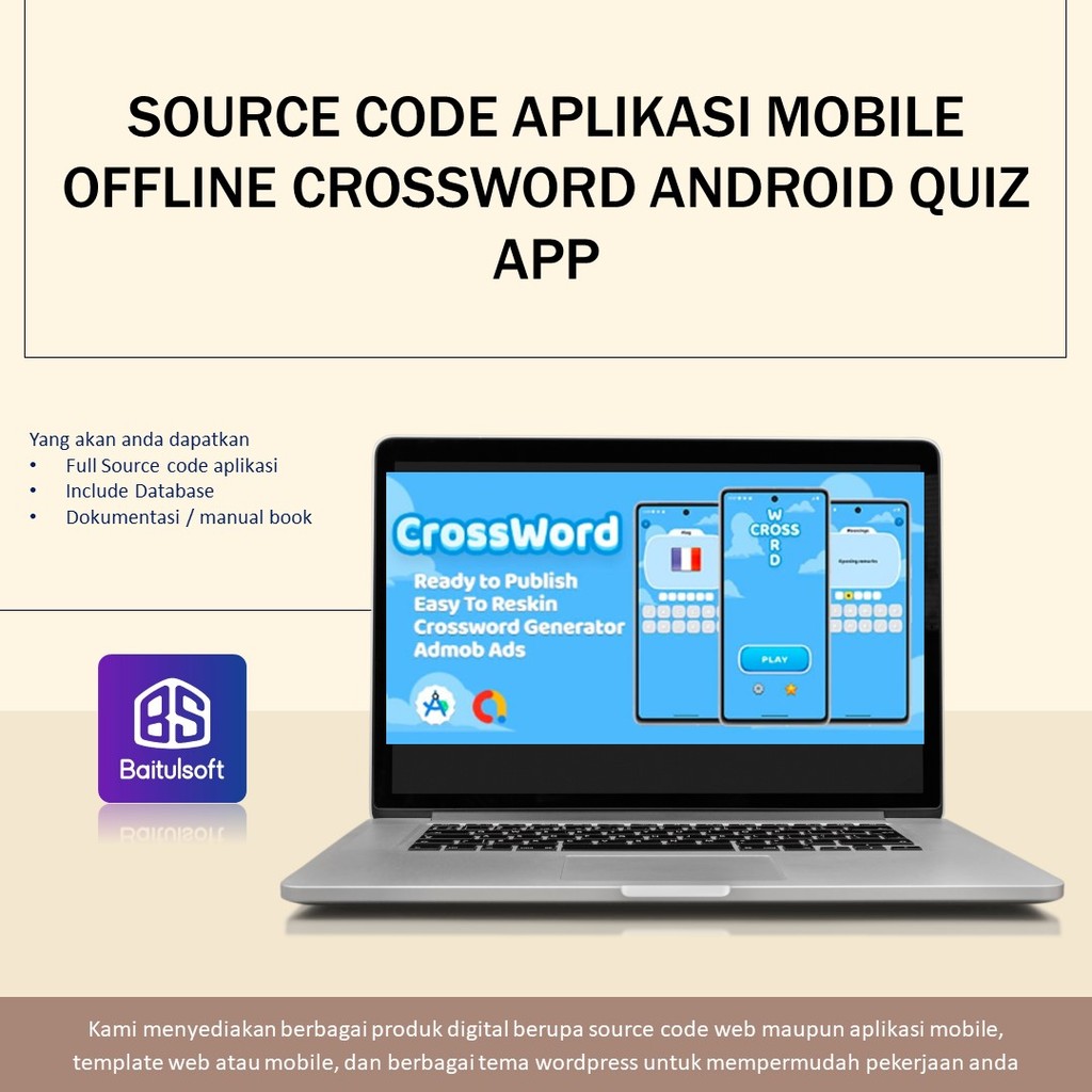 Jual SOURCE CODE APLIKASI MOBILE OFFLINE CROSSWORD ANDROID QUIZ APP | Shopee Indonesia