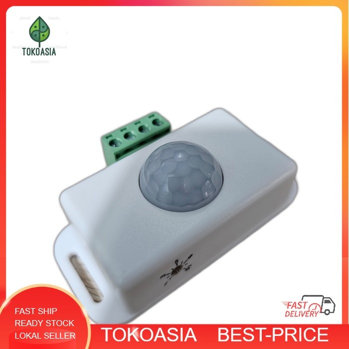 Jual Sensor gerak DC 12V 24V PIR MOTION detector 6A saklar otomatis PIR ...