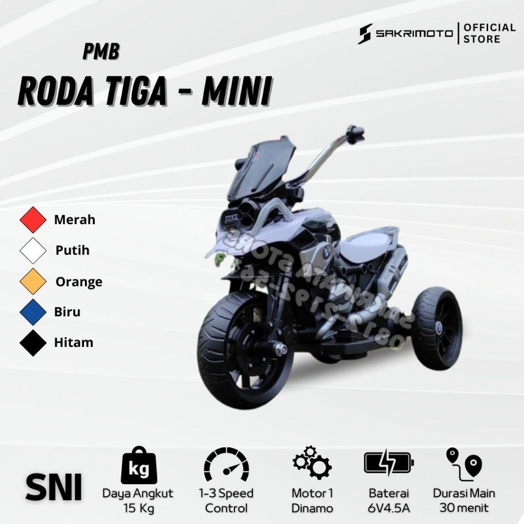 Jual Motor Mainan Anak Aki BMW roda tiga | Shopee Indonesia