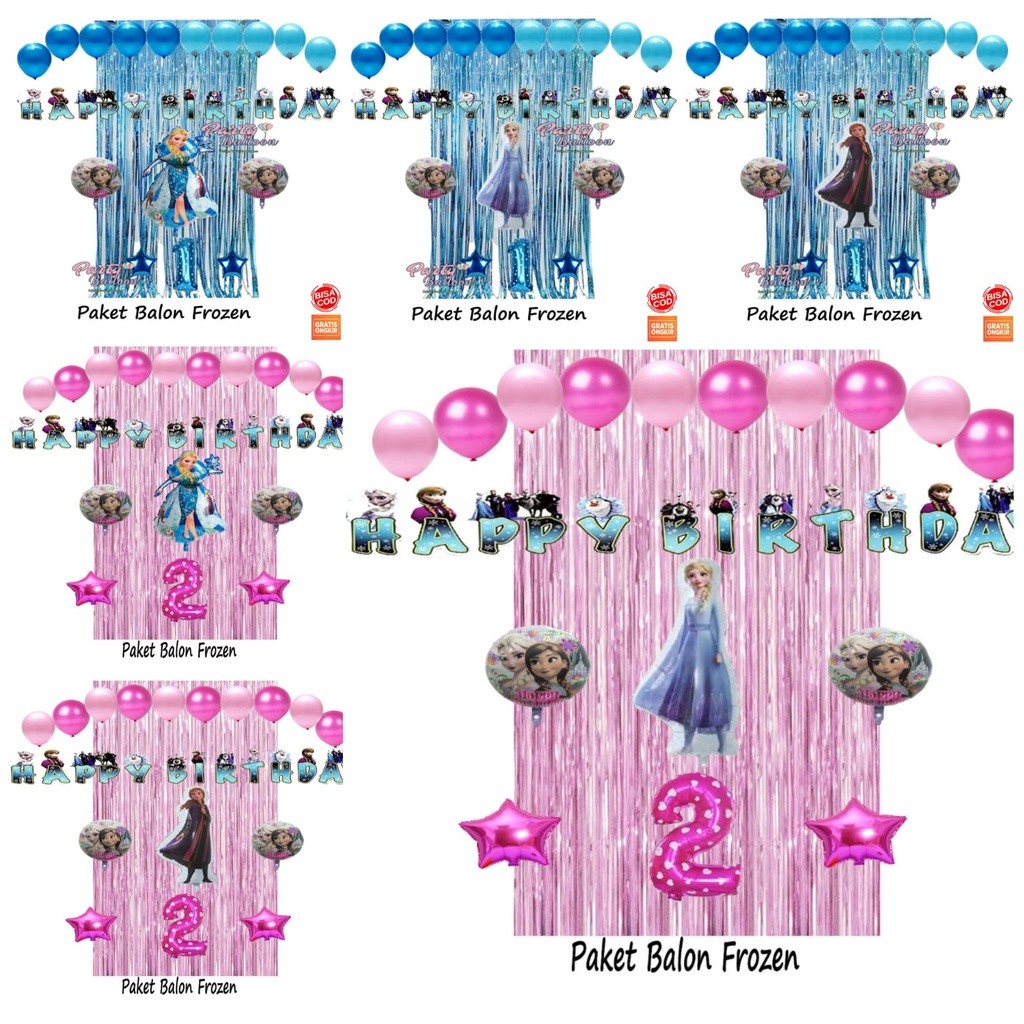 Jual Balon Ulang tahun Dekorasi set Ultah anak perempuan cewek Karakter ...