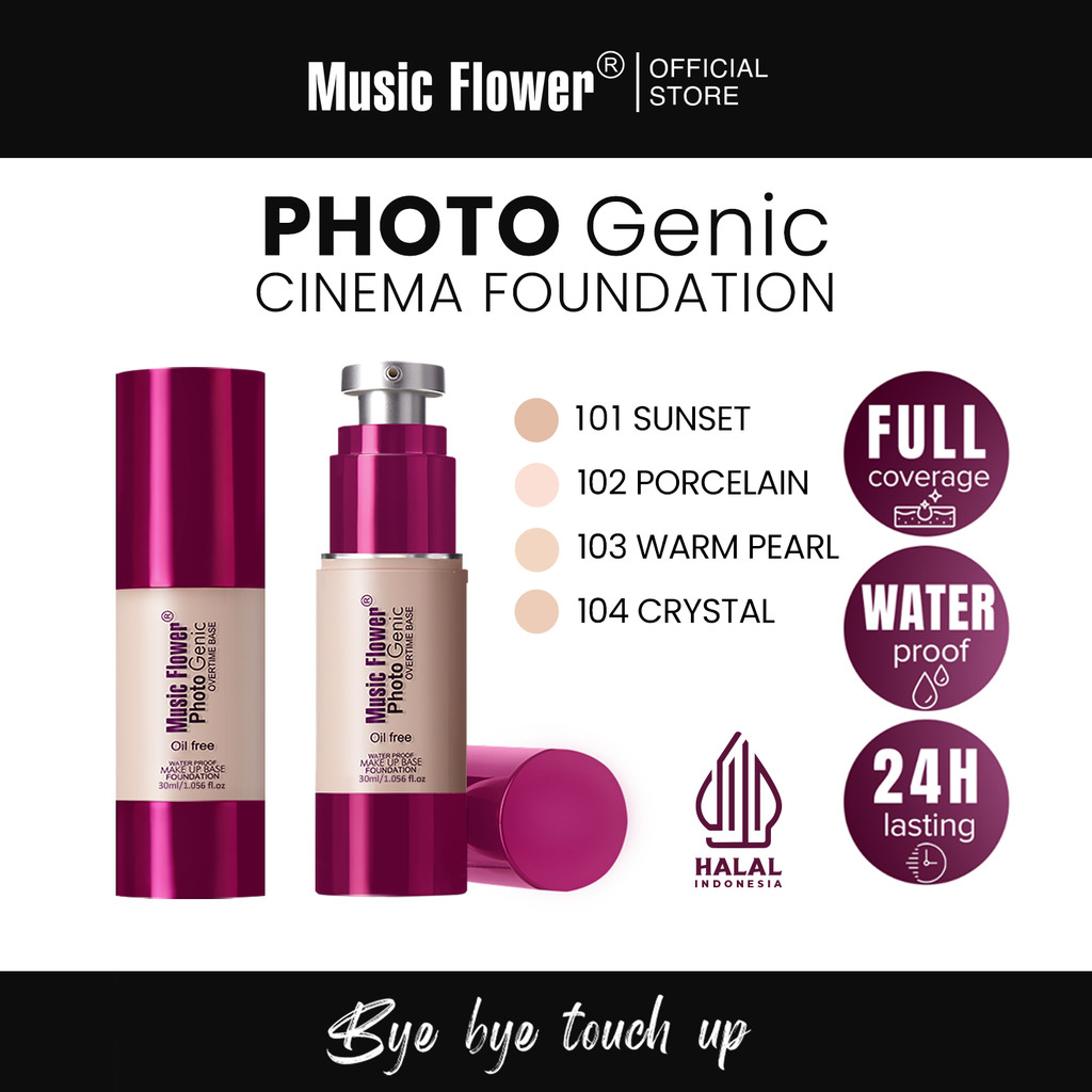 Jual Music Flower Photo Genic Liquid Foundation - Powerstay 24H Matte, Full Coverage, Oil ...