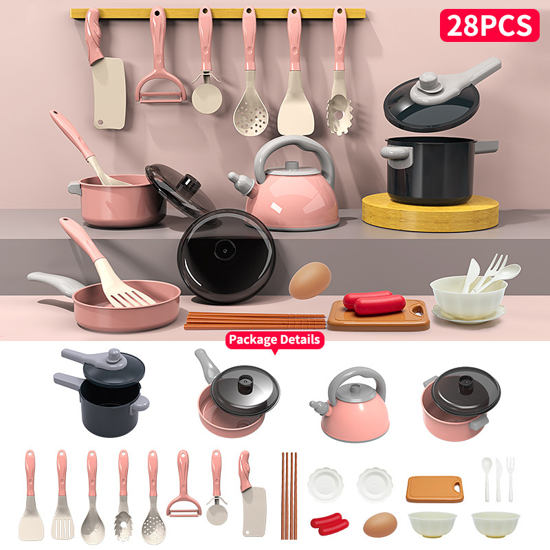 Jual New! Pretend Play Cooking Toys Set, Kids Play Kitchen Set, Kitchen ...