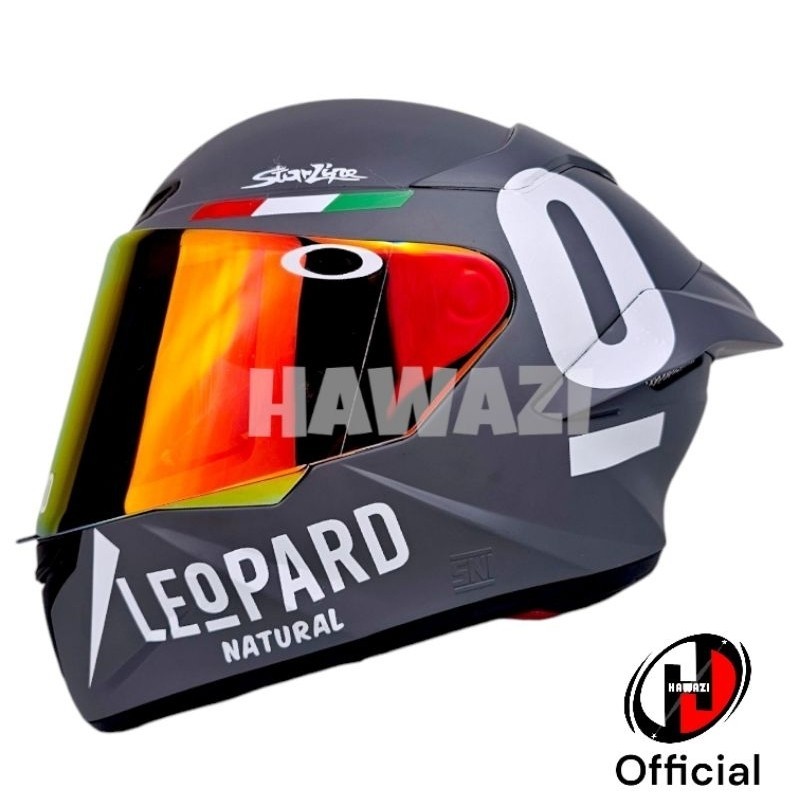 Jual Helm MLA Grey doff Paket Ganteng Leopard | Helm Fullface Model Kyt ...