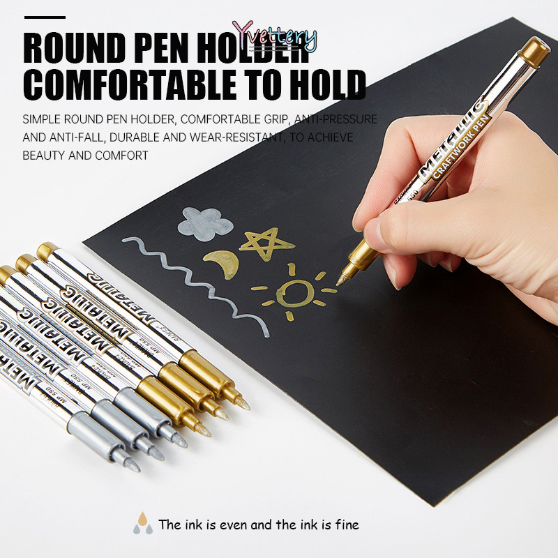 Jual COD Marker Pena Spidol Tinta Metalik Emas Perak silver Metallic ...