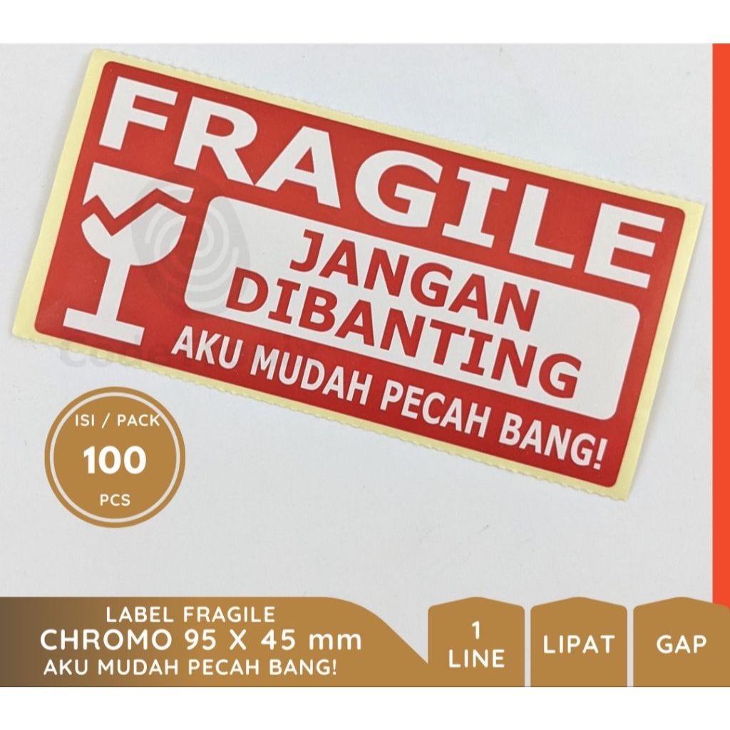 Jual Stiker Fragile Handle With Care Awas Pecah Hati Hati Uk 9,5 × 4,5 ...