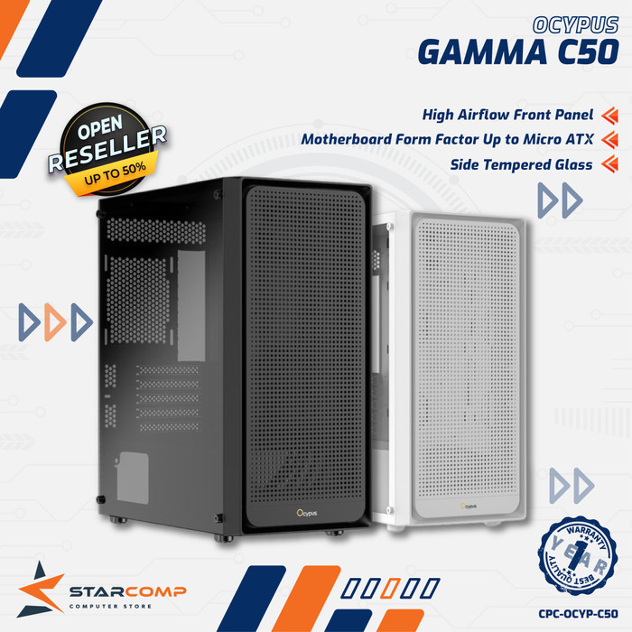 Jual OCYPUS Gamma C50 High-Airflow Front Panel Micro ATX PC Case Side ...