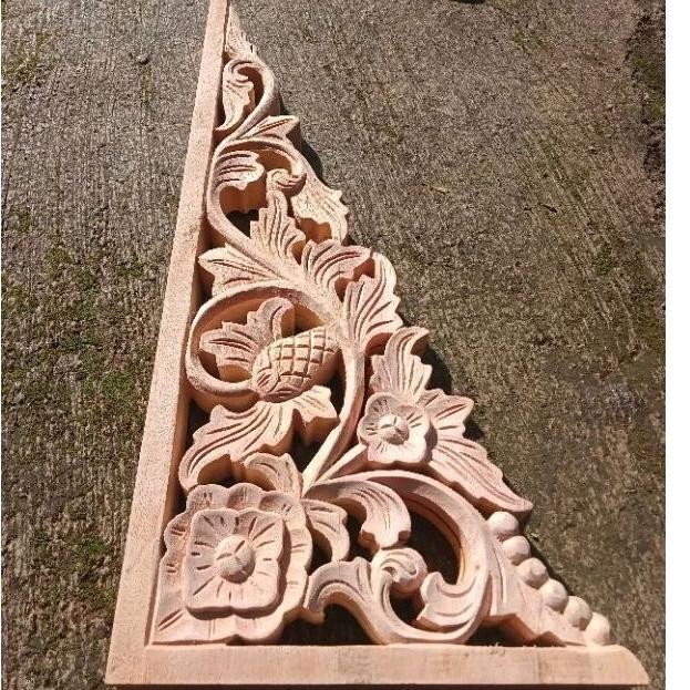 Jual ukiran kayu tempel klewer gebyok 54 x 25,5 Ornamen Ukir kayu Model ...