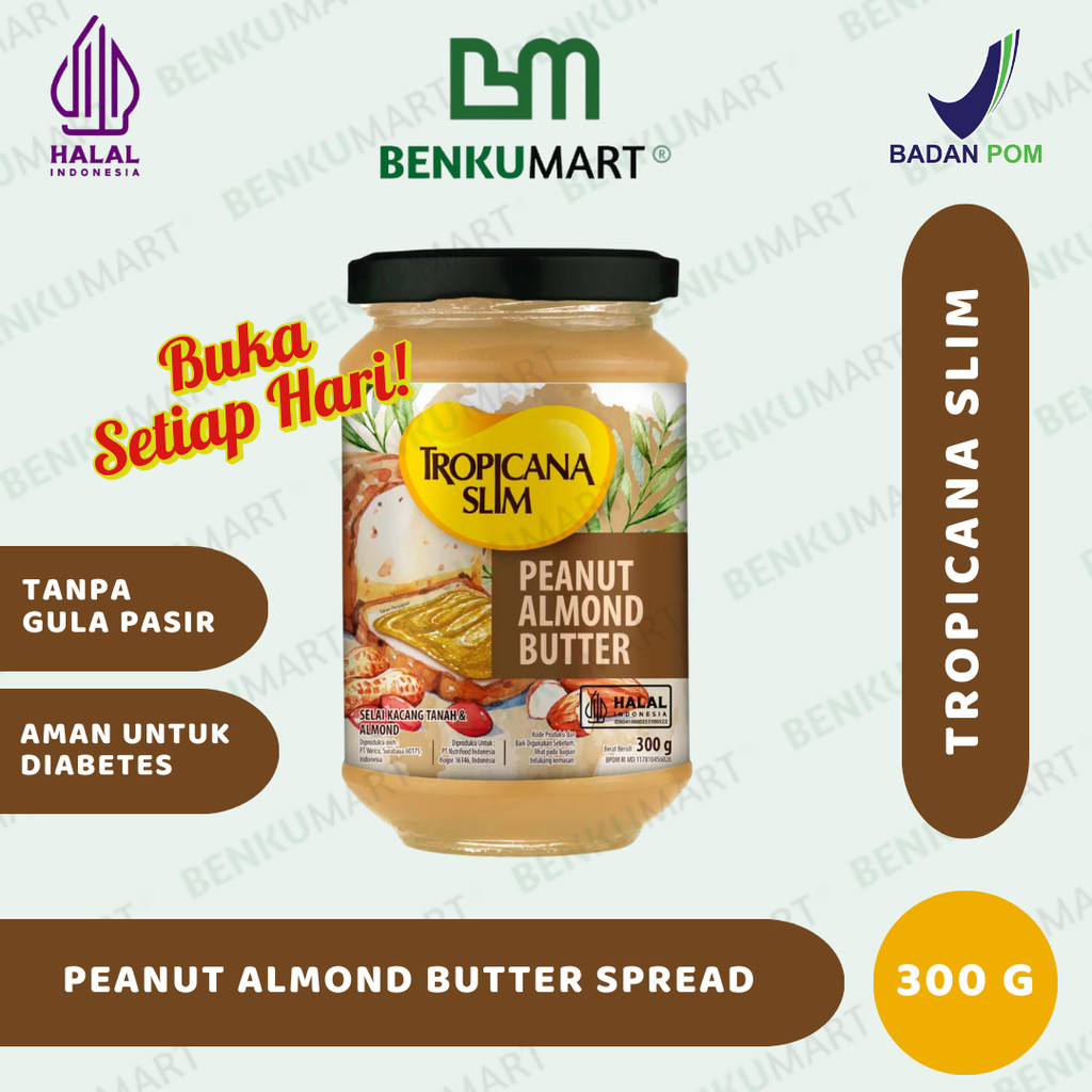 Jual Tropicana Slim Peanut Almond Butter Spread Jam 300 gram – Selai ...