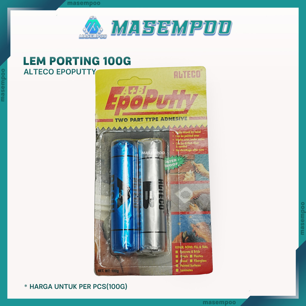 Jual Lem Epoxy ALTECO Epo Putty 100g | Lem Porting Tahan Panas, Anti Bocor, Cocok untuk Besi ...