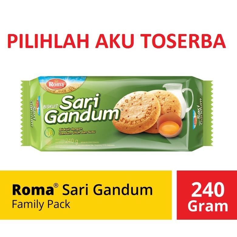 Jual Biskuit ROMA Sari Gandum Family Pack 240 g - (HARGA SATUAN ...