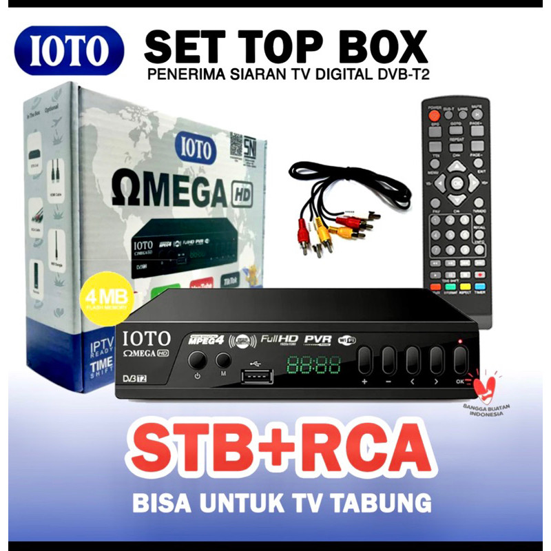 Jual SET TOP BOX STB TV DIGITAL iOTO OMEGA SNI KOMINFO RECEIVER G1 DVB-T2/DVB-C / SET TOP BOX ...
