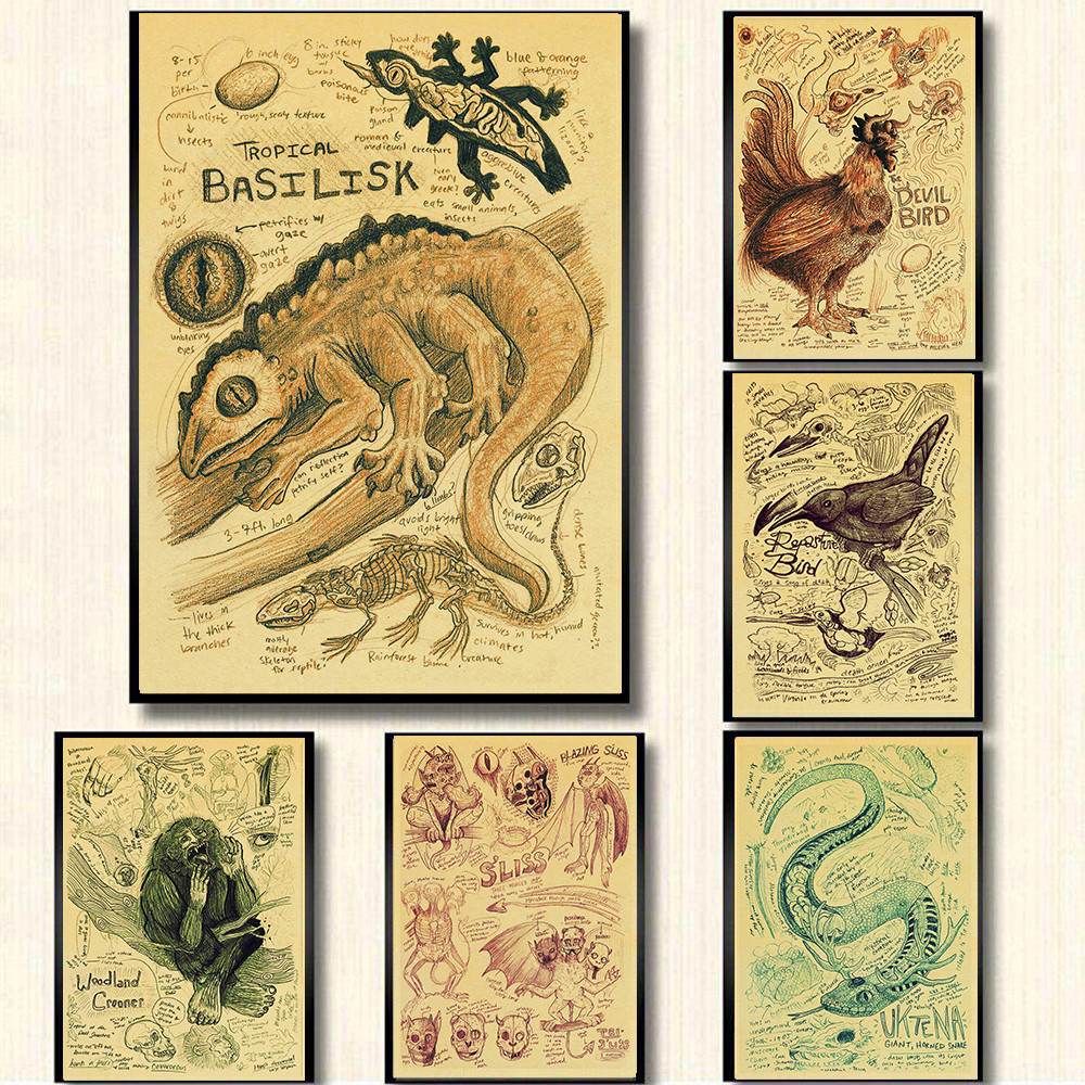 Jual Natural Mythical Creature Poster Dragon/Tropical Basilisk/Phoenix ...