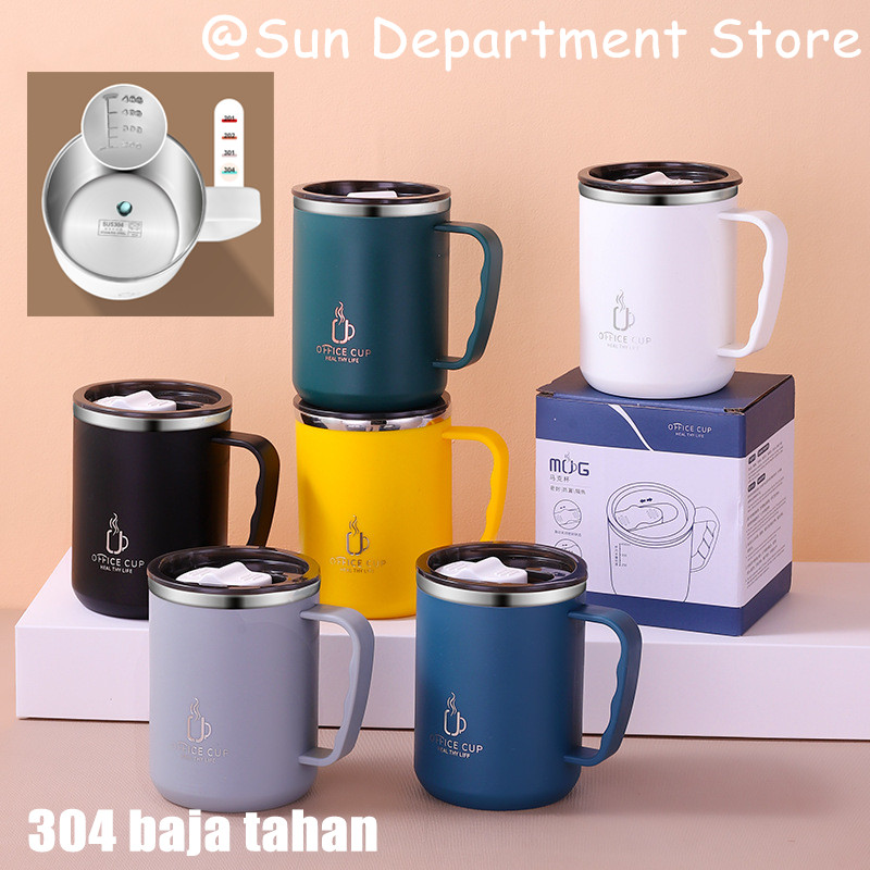 Jual 【COD】304 cangkir stainless steel / 500ml susu kopi lapis ganda ...