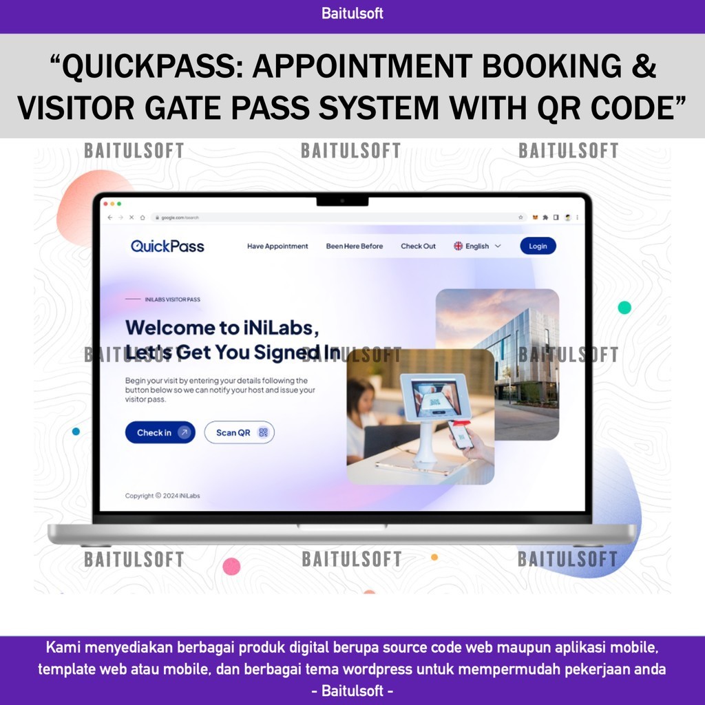 Jual SOURCE CODE APLIKASI WEB QUICKPASS: APPOINTMENT BOOKING & VISITOR GATE PASS SYSTEM WITH QR ...