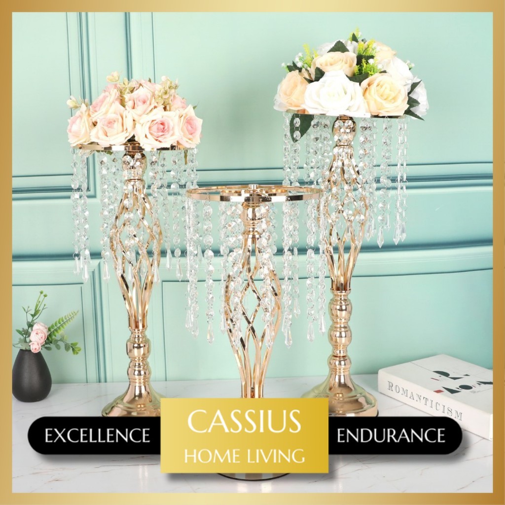 Jual Vas Tempat Bunga Dekor Meja Wedding Pernikahan Emas Gaya Eropa ...