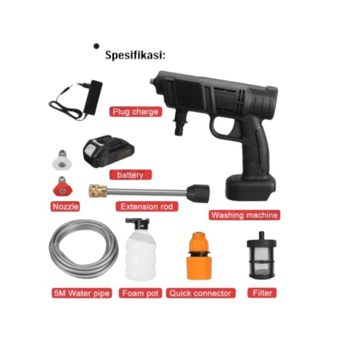 Jual Mesin jet steam cleaner cordless 1 baterai 21 volt cuci mobil ...