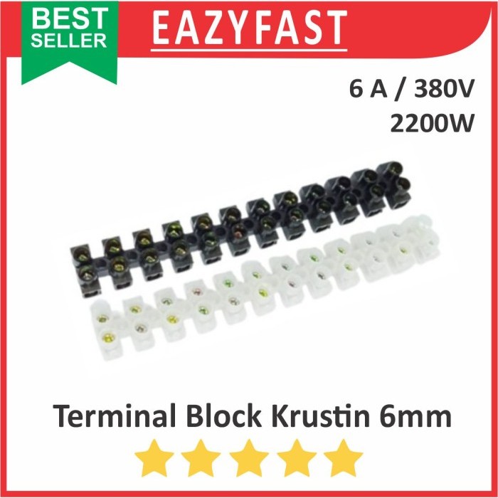 Jual Terminal Block Krustin 6mm 5A Panel Listrik PLN Terminal Screw ...