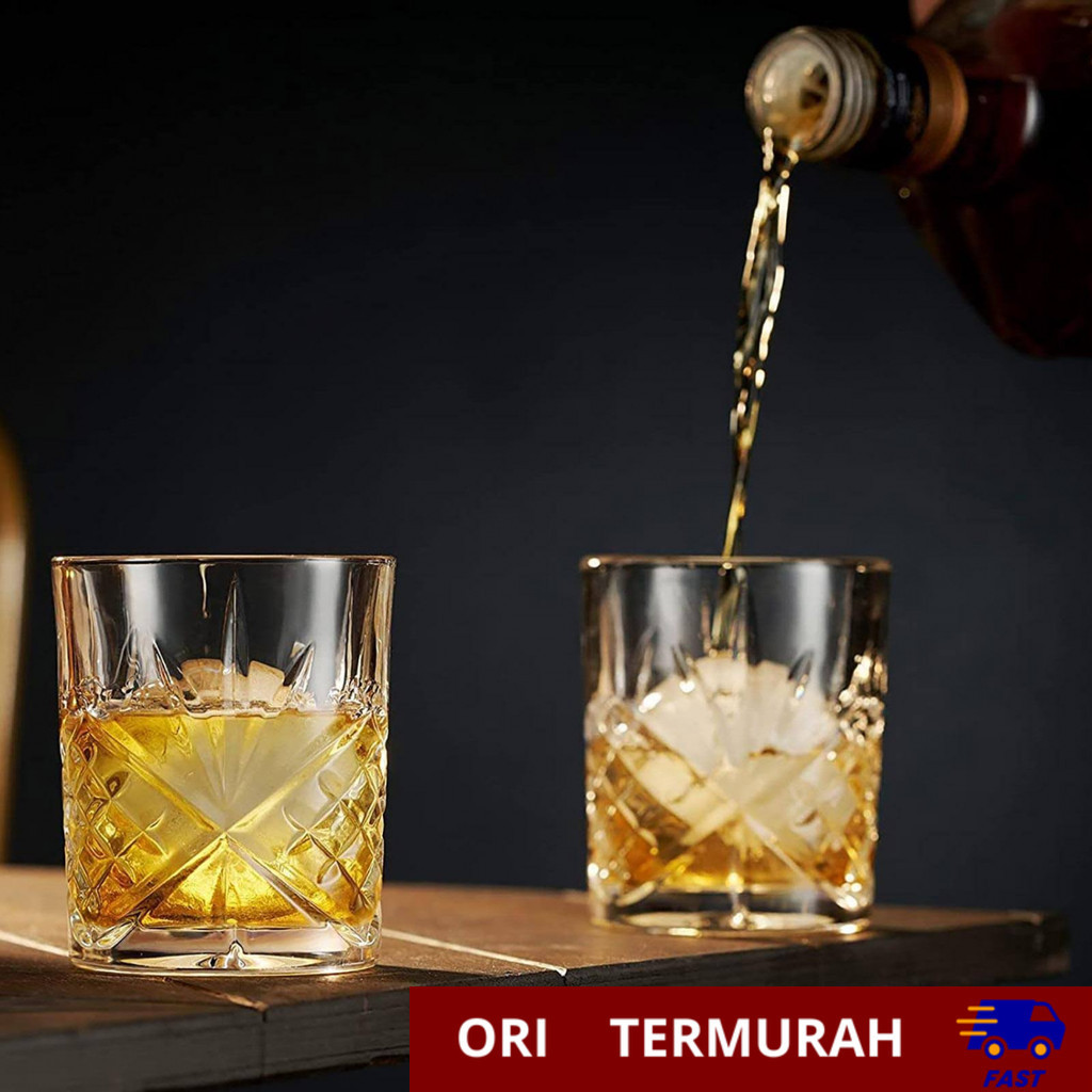 Jual One Two Cups Gelas Whisky Crystal Old Fashioned Rock Glass 300ml - CG3 | Shopee Indonesia