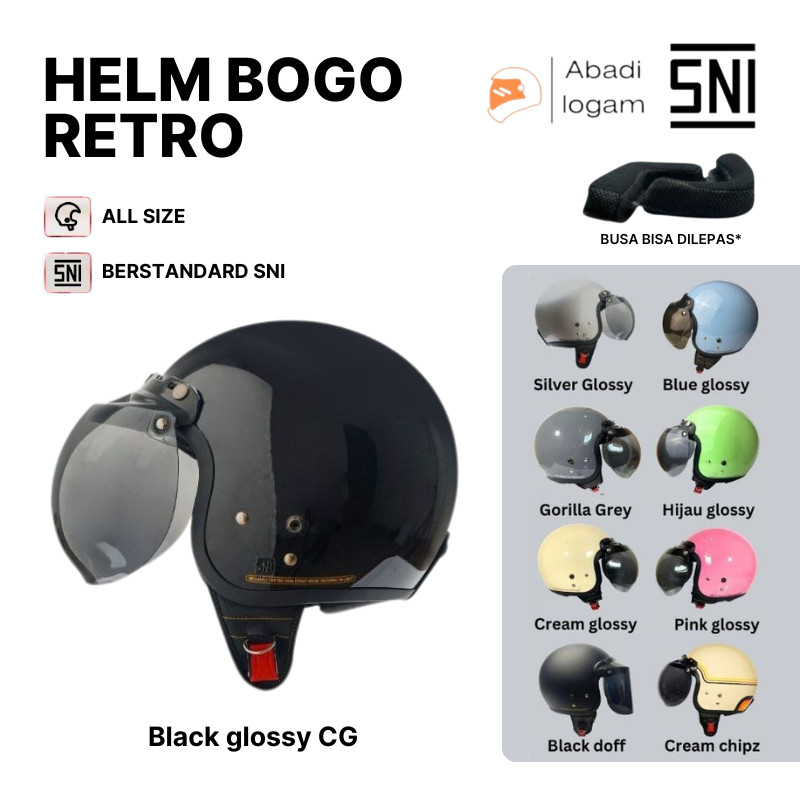 Jual Helm Bogo Retro Klasik All Size - Half Face, SNI, Nyaman dan ...