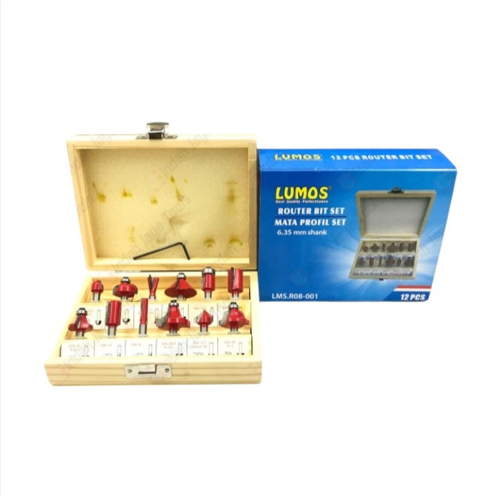 Jual Mata Router Set Mata Profil Mata Trimmer Set Router Bit Set 12pc ...