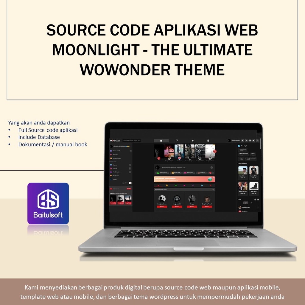 Jual SOURCE CODE APLIKASI WEB MOONLIGHT - THE ULTIMATE WOWONDER THEME | Shopee Indonesia