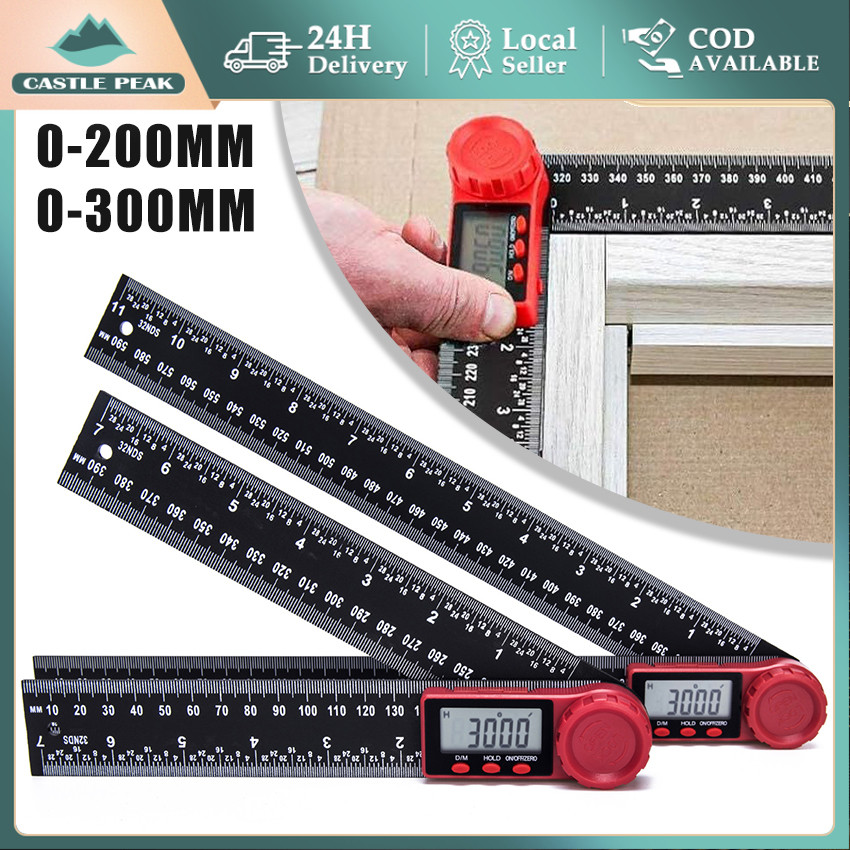 Jual Pengukur Siku Derajat Sudut Digital Penggaris Waterpass 2 in 1 Dimensi Pasekon Penggaris ...