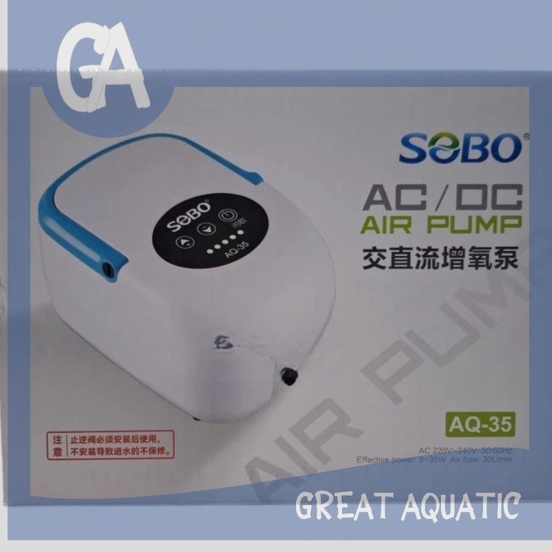 Jual pompa udara aerator ACDC AC DC SOBO AQ 35 AQ35 aerasi pompa udara ...