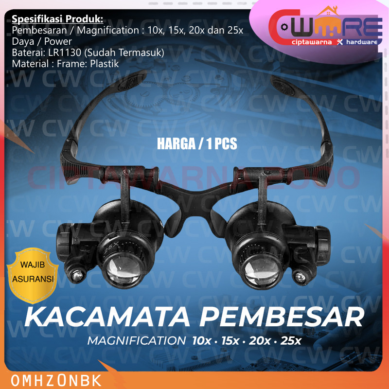 Jual Kacamata Pembesar 25x Magnifier dengan 2 LED 9892GJ - BDB CwH2 ...