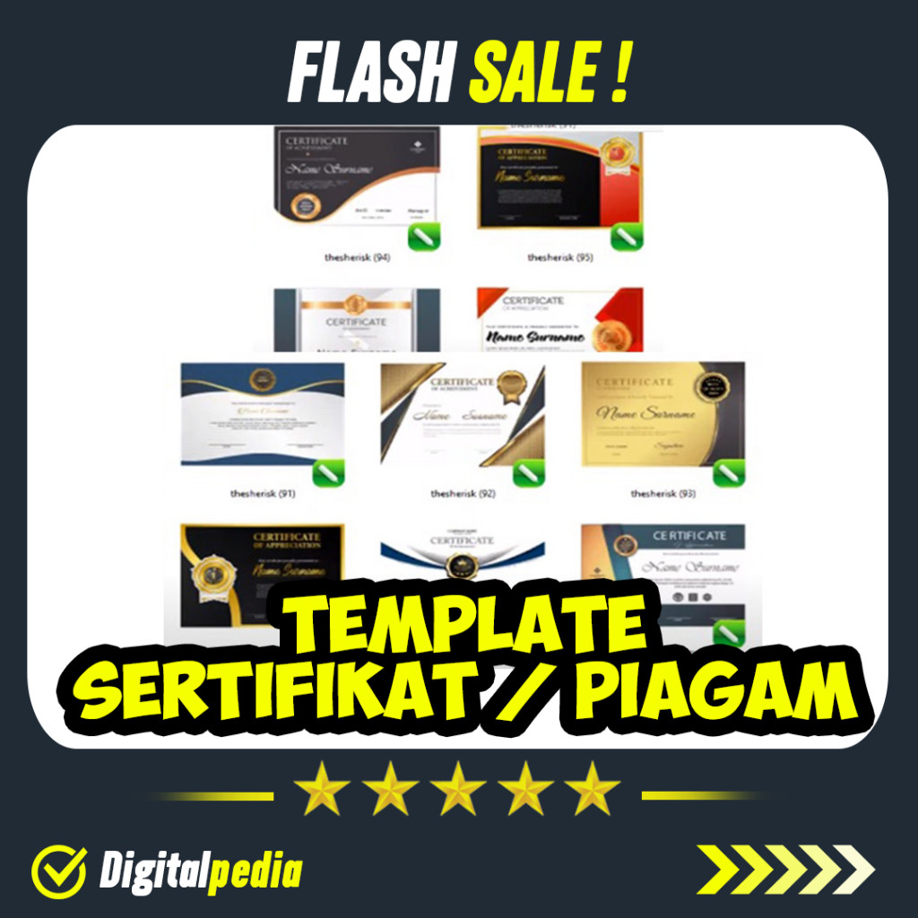 Jual 500+ Template CDR Piagam Penghargaan Sertifikat Certificate ...