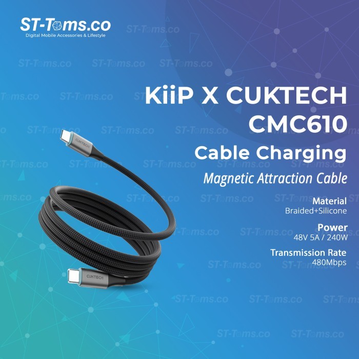 Jual KiiP X CUKTECH CMC610 / CMC 610 Kabel Data Braided 240W USB C to C PD 3.1 Fast Charging 5A ...