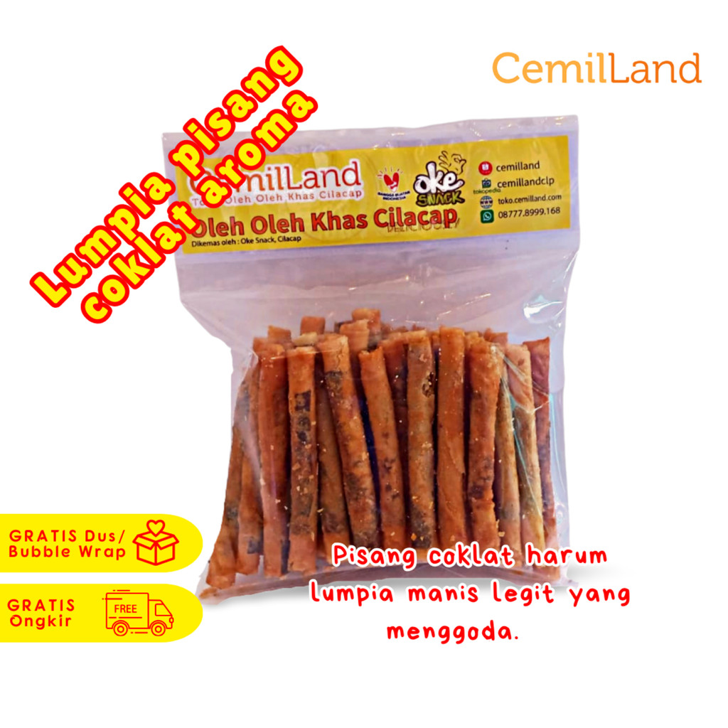 Jual Oke Snack Lumpia pisang coklat aroma | Shopee Indonesia