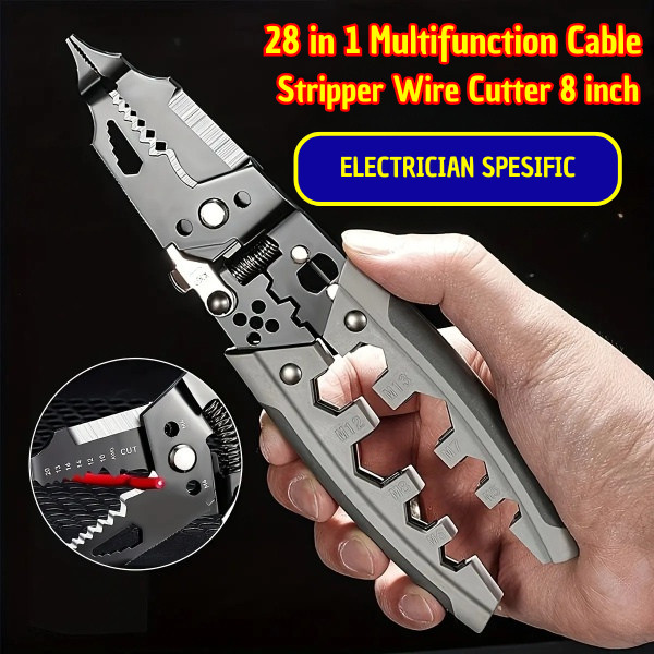 Jual Krimping Press Tang Kabel 28 In 1 Multifunction Cable Cutter 8 ...