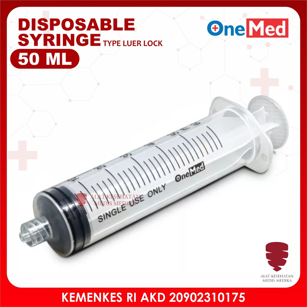 Jual Syringe 50cc Luer Lock Onemed Spet Spuit Suntikan Suntik Lubang ...