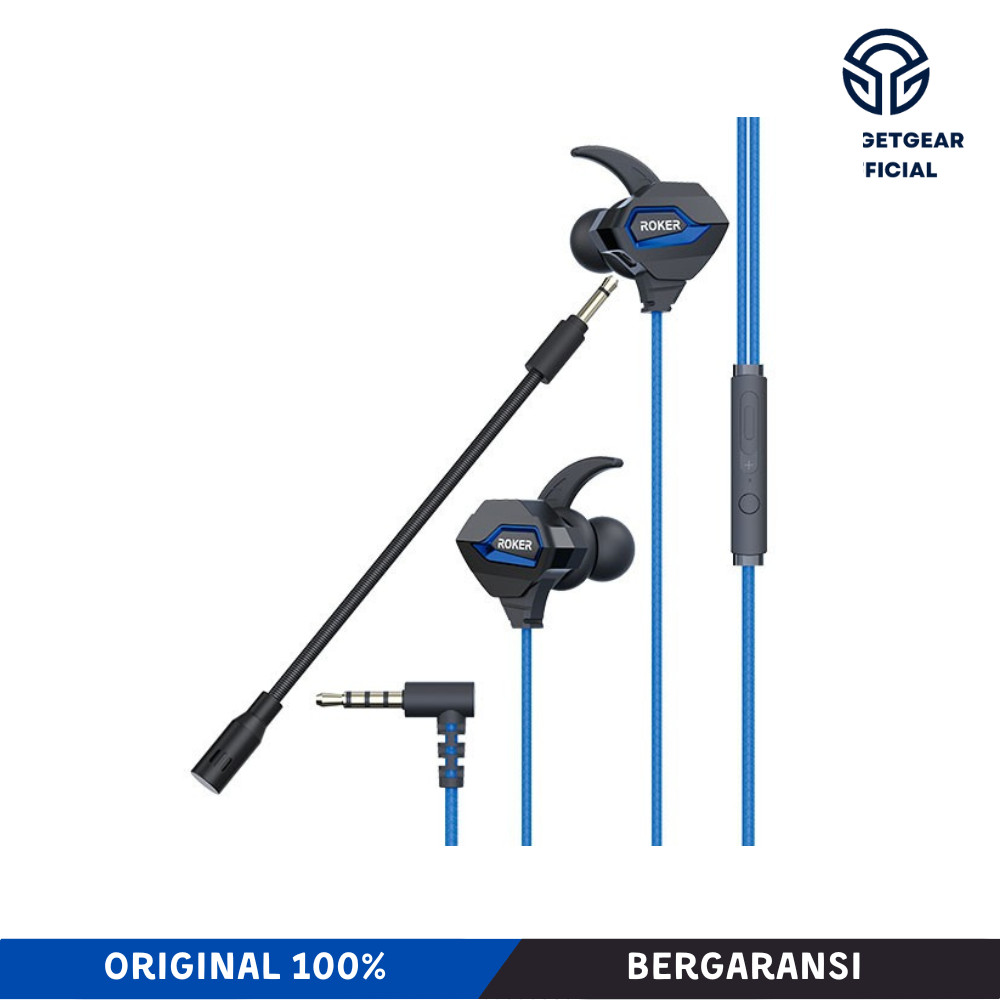 Jual ROKER AK47 Headset Gaming Earphone With Mic Extra Loud BASS Extender Mic Volume Control ...