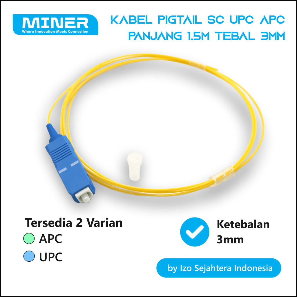Jual Kabel Pigtail 3mm Fiber Optik FO SC UPC APC Length 1.5 Meter ...