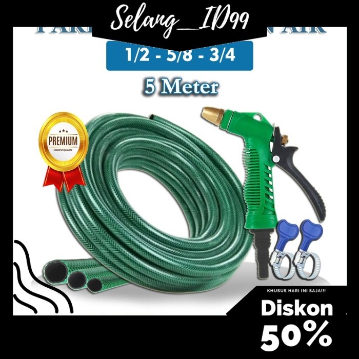 Jual PAKET SEMPROTAN SELANG AIR 5 METER 1 ROL JET SPRAY SELANG TAMAN ...