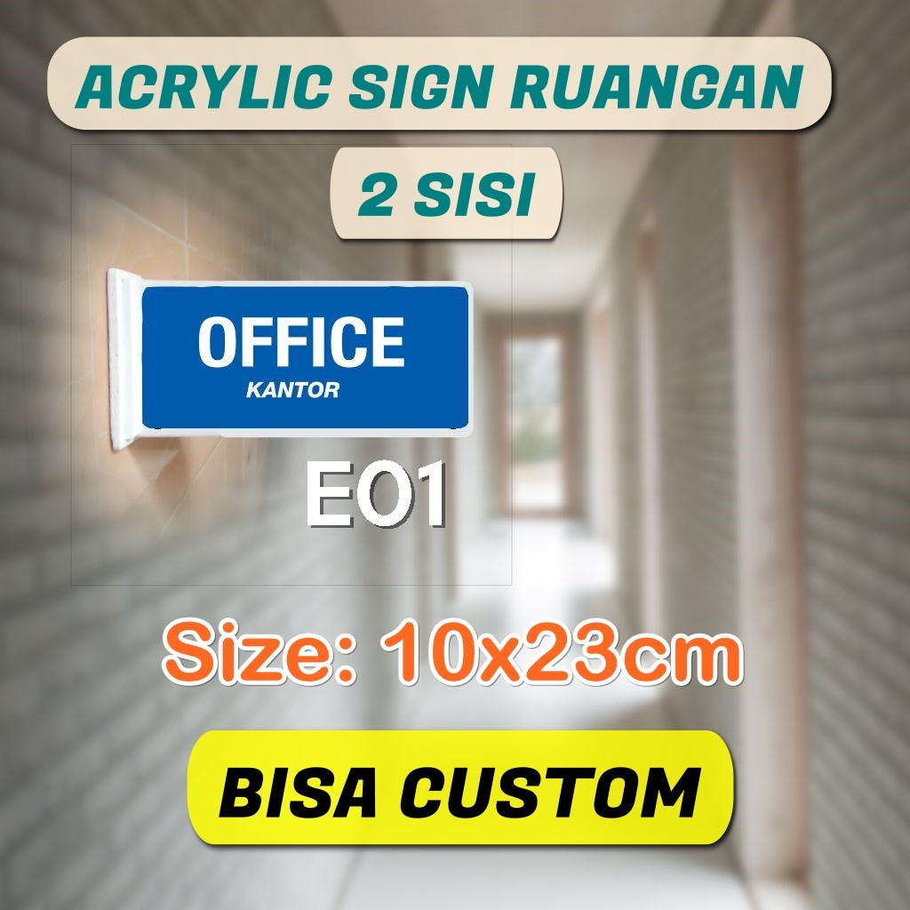 Jual Sign Board Papan Petunjuk Pintu Informasi Nama Ruangan Kantor 2 ...