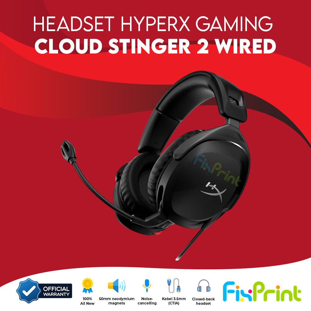 Jual Headset HyperX Gaming Cloud Stinger 2 Wired Spatial Audio Rotatable Black Bergaransi New ...