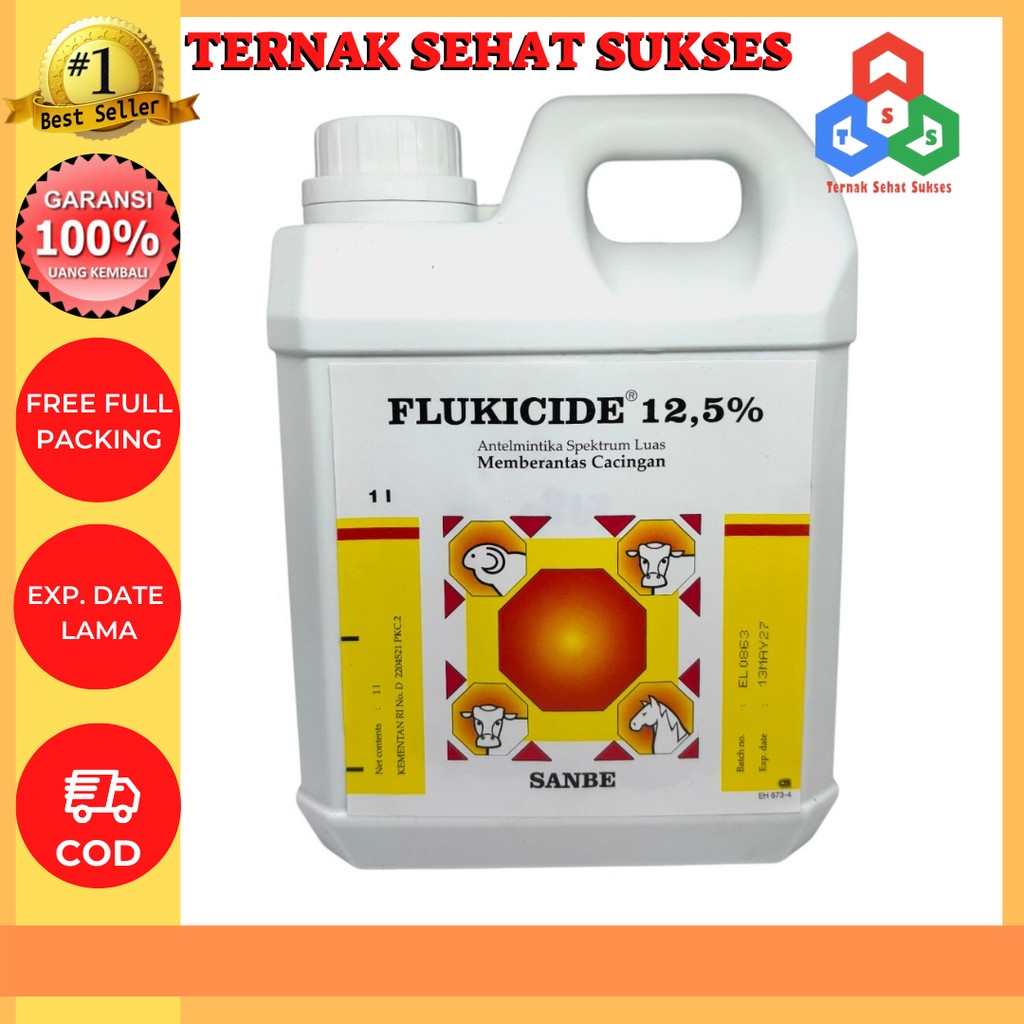 Jual FLUKICIDE ORAL 1 Liter L - Flukicid Obat Cacing Minum Hewan Sapi ...