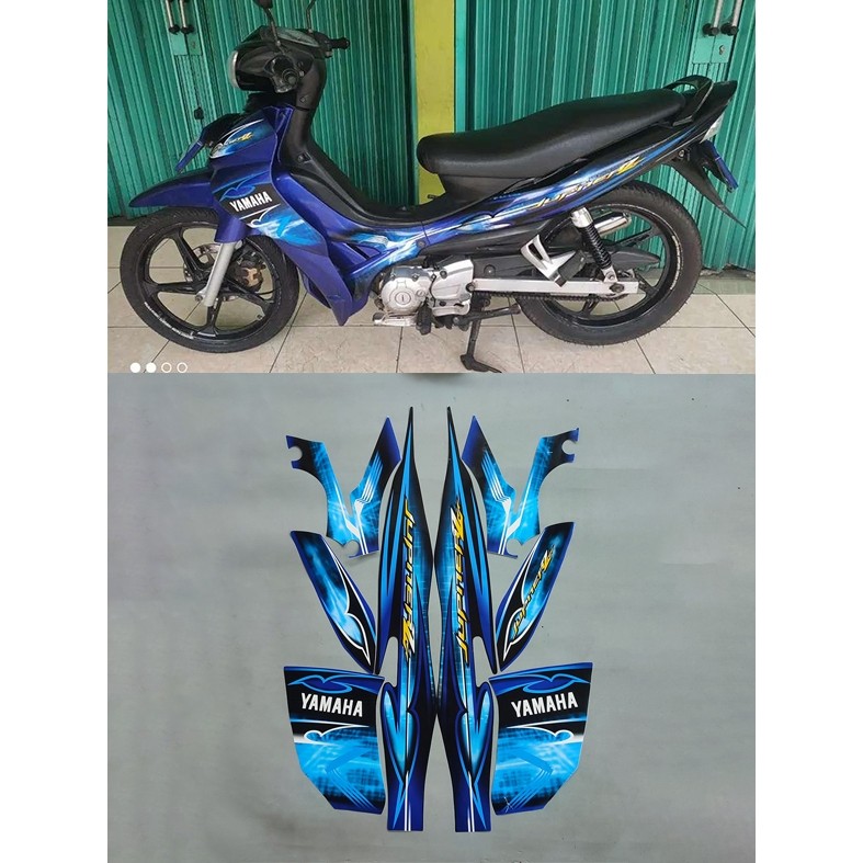 Jual STIKER BODY MOTOR JUPITER Z BURUNG HANTU 2008 BIRU HITAM SATU SET ...