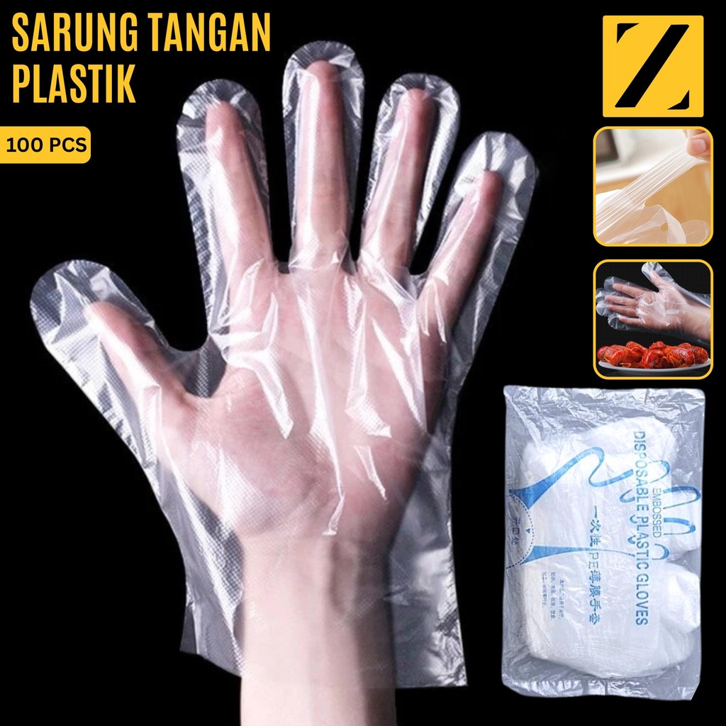 Jual Sarung Tangan Plastik 100 pcs 1 pack Food Grade APD Cuci Sekali ...