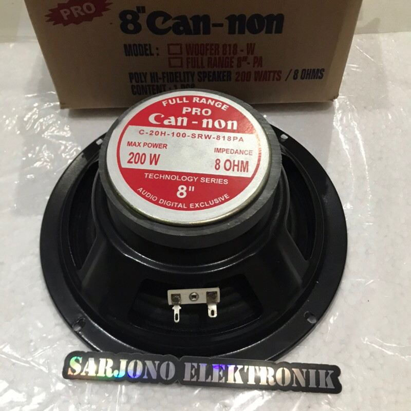 Jual speaker canon 8 inch merek cannon woofer / full range | Shopee ...