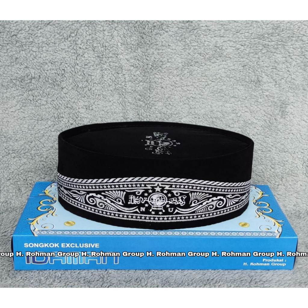 Jual Exclusive Peci Songkok Kopiah Motif Batik Logo NU Ukuran Anak dan Dewasa Kopeah Hitam ...