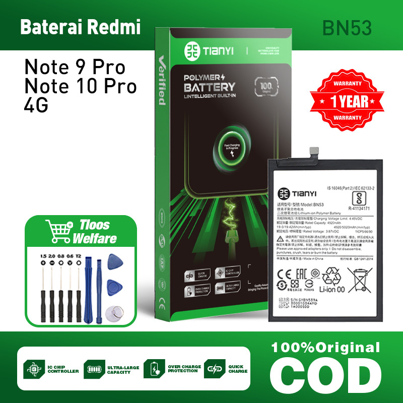 Jual Baterai Redmi Note 9 Pro Batre Redmi Note 10 Pro 4G BN53 Hp Batrei ...