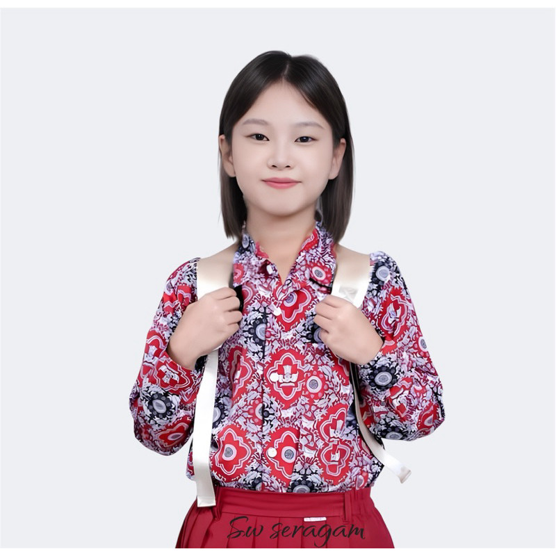 Jual Baju Batik Sekolah Sd Negeri Motif merah Tunas Harapan seragam ...