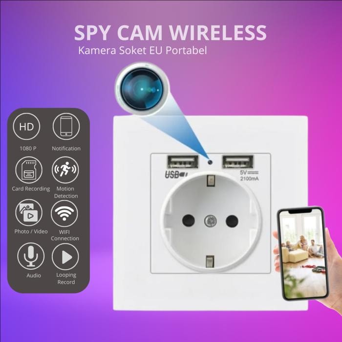 Jual Spy Camera Socket CCTV Mini Wireless Teknobi colokan bulat Cctv ...
