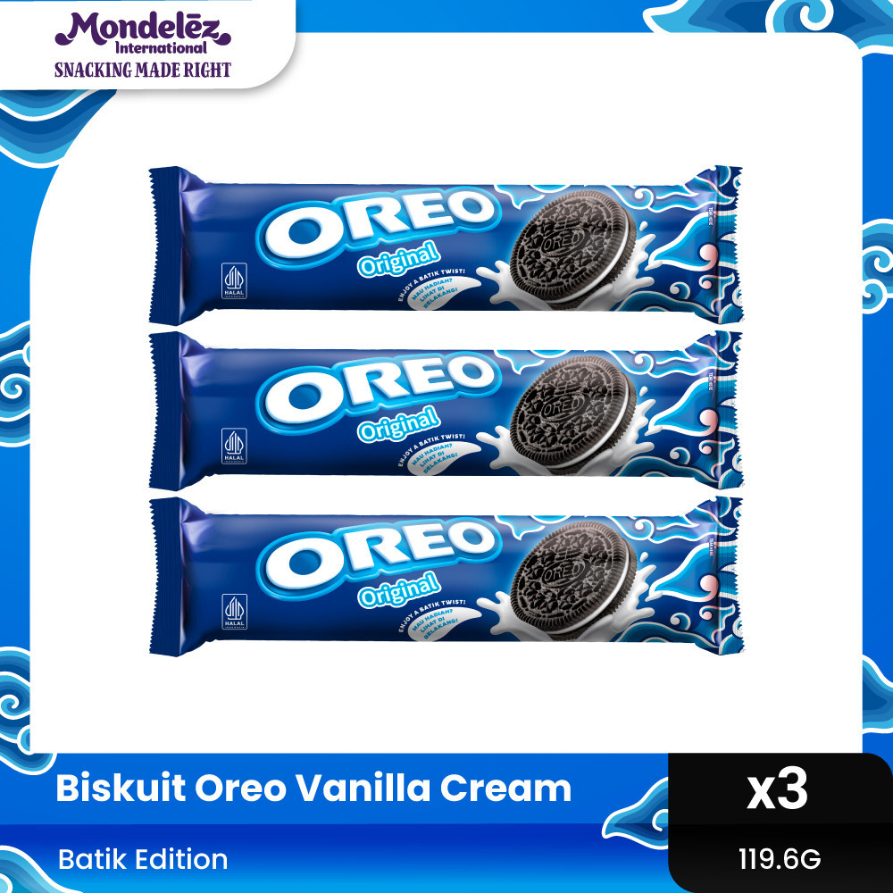 Jual OREO BATIK VANILLA CREAM 119.6G x 3 | Shopee Indonesia