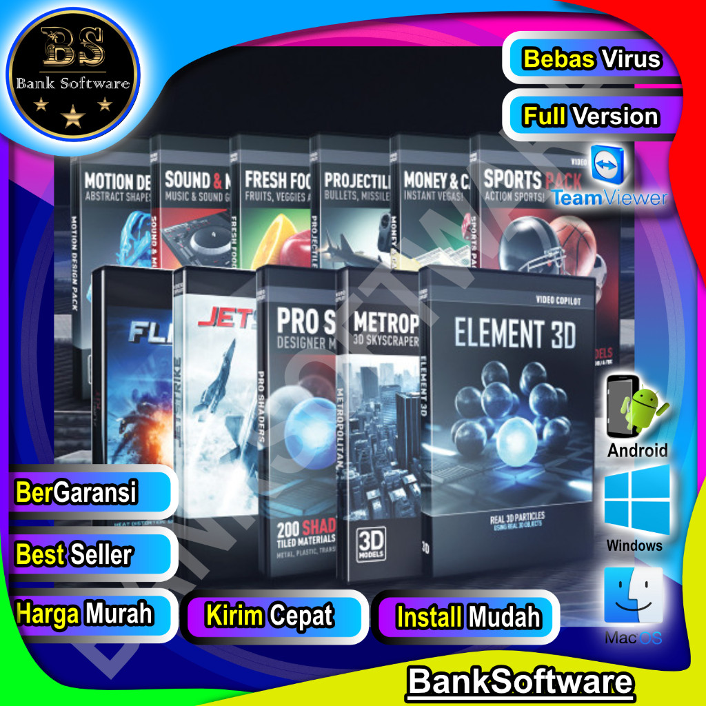 Jual 12 Paket Bundle Element 3D Plugin After Effects Windows Pilihan Full Version - BankSoftware ...